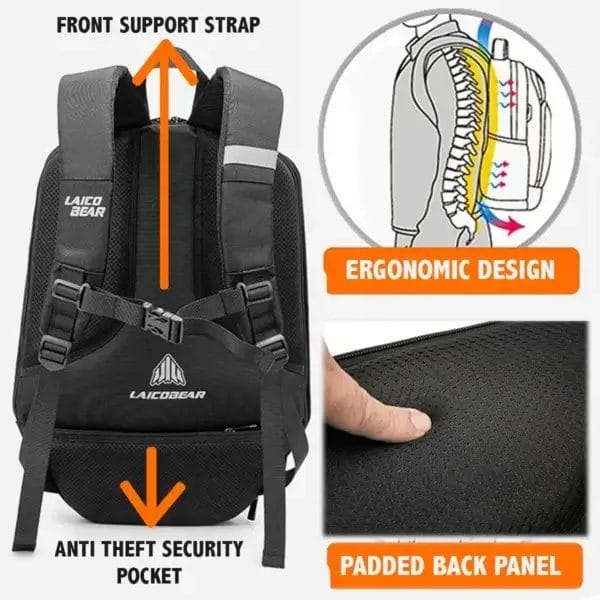 LAICOBEAR Hard Shell Motorcycle Backpack - Fancy Bikes.pk
