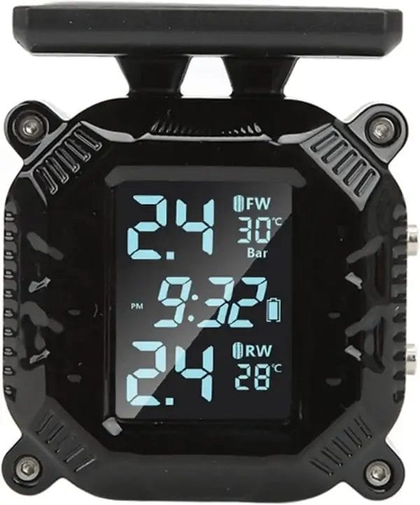 Motorcycle TPMS Solar Powered Tire Pressure & Temp Monitor - Fancy Bikes.pk